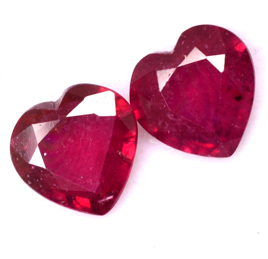 8x8 Mm Natural Ruby Heart Shape Cut Pair 4.08 Cts Faceted Red - Etsy