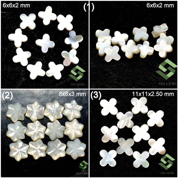 6x6 Mm to 11x11 Mm Mother of Pearl Fancy Star Shape Pair | Etsy