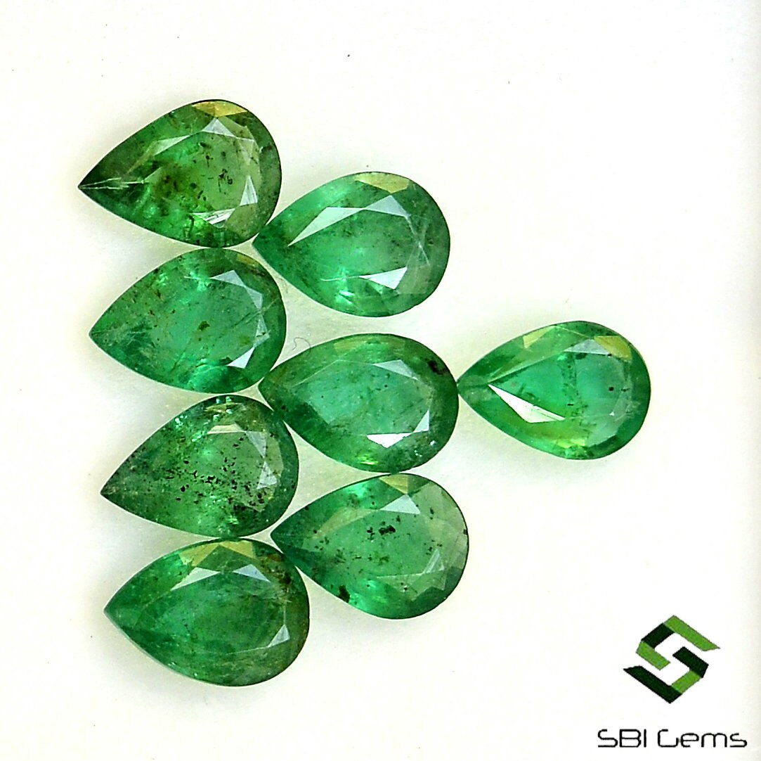 7x5 Mm Natural Emerald Pear Cut Lot 08 Pcs Untreated - Etsy