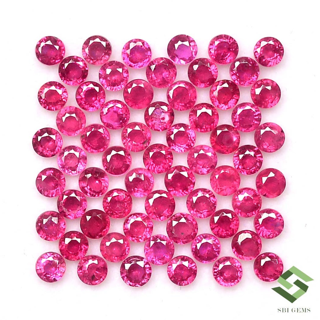 3 Mm Natural Ruby Round Cut Lot 15 Pcs 2.24 CTS Calibrated Loose ...