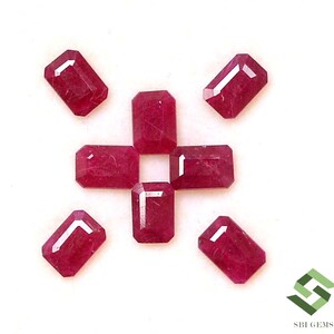 6x4 Mm Natural Ruby Octagon Cut 3 Quality Lot Calibrated Loose ...
