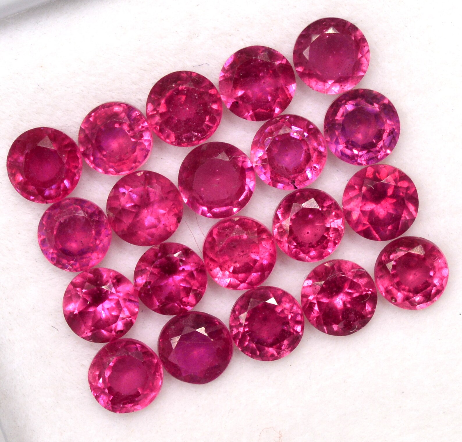 4 Mm Natural Ruby Round Cut Lot 20 Pcs 7.36 Cts Calibrated | Etsy