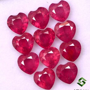 5 Mm Natural Ruby Heart Shape Lot 11 Pcs 8.12 Cts Calibrated Faceted ...