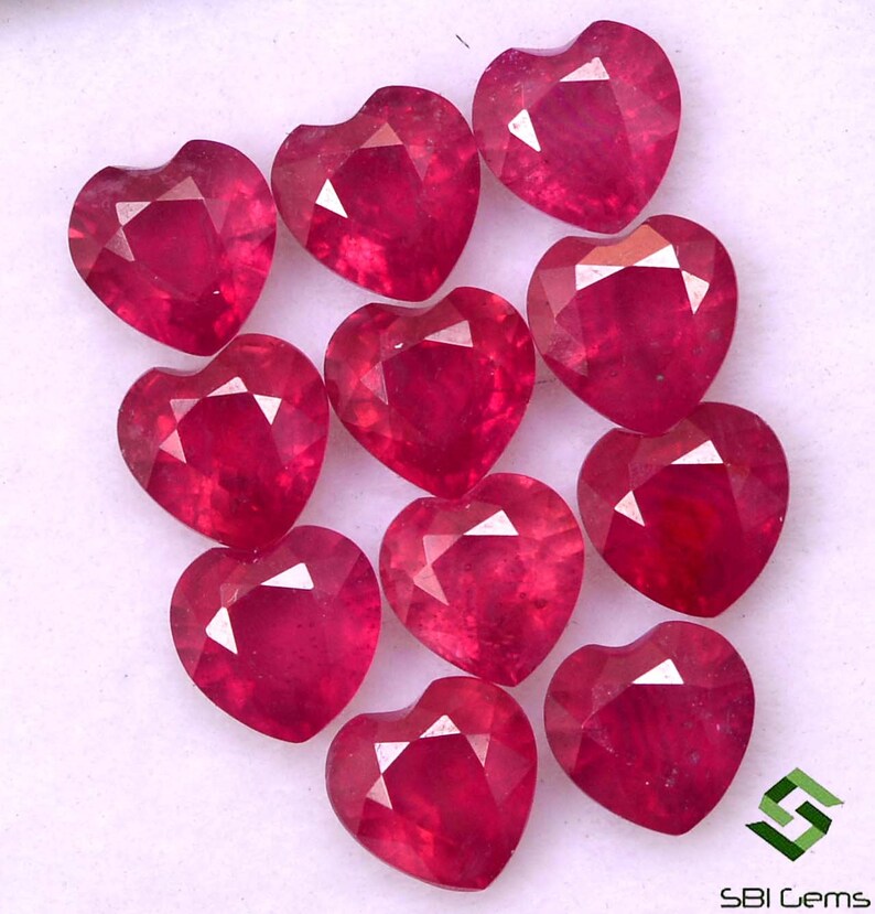 5 Mm Natural Ruby Heart Shape Lot 11 Pcs 8.12 Cts Calibrated - Etsy