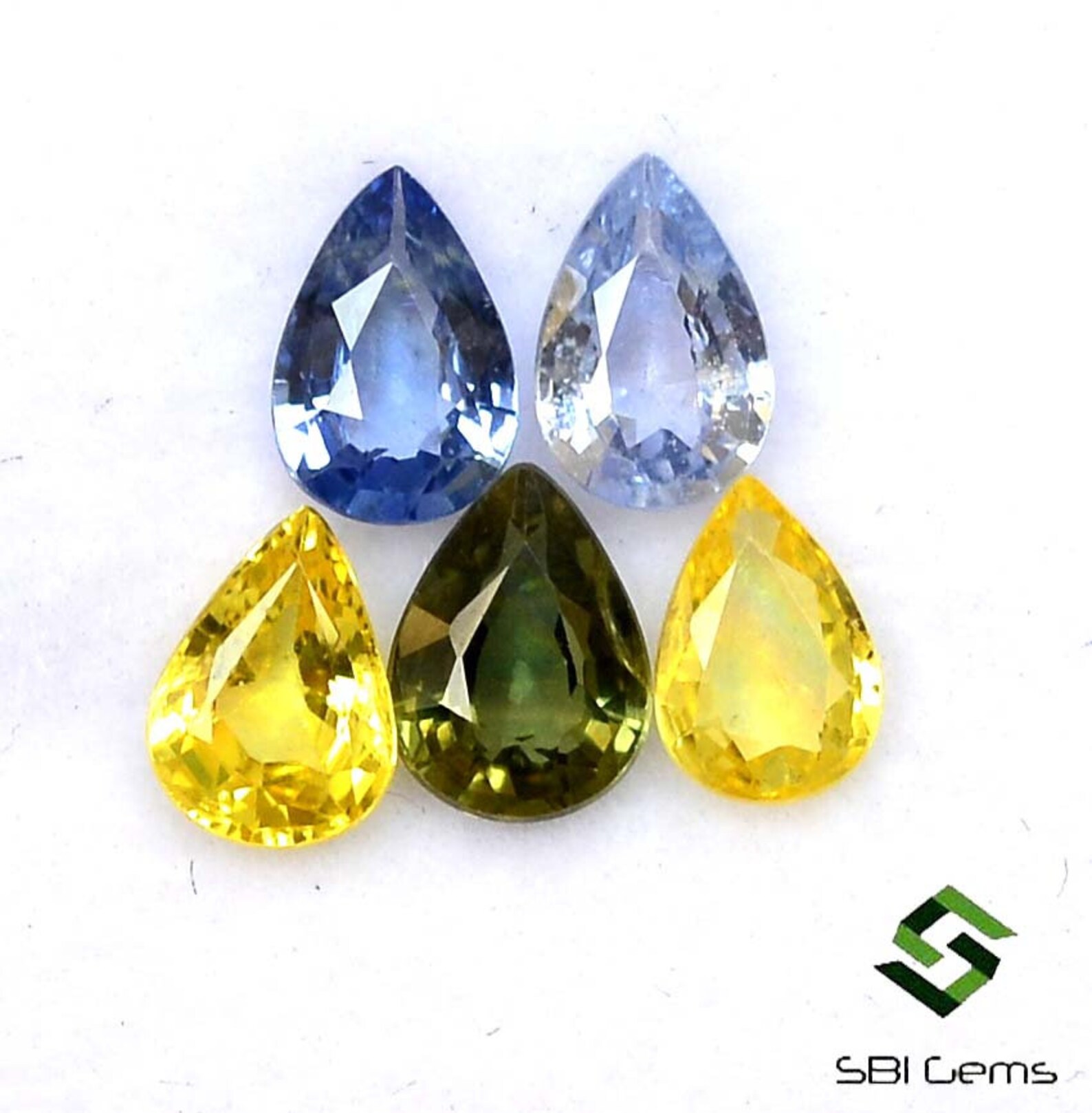 5.50x4 Mm Natural Multi Sapphire Pear Cut Lot 05 Pcs 1.80 CTS - Etsy