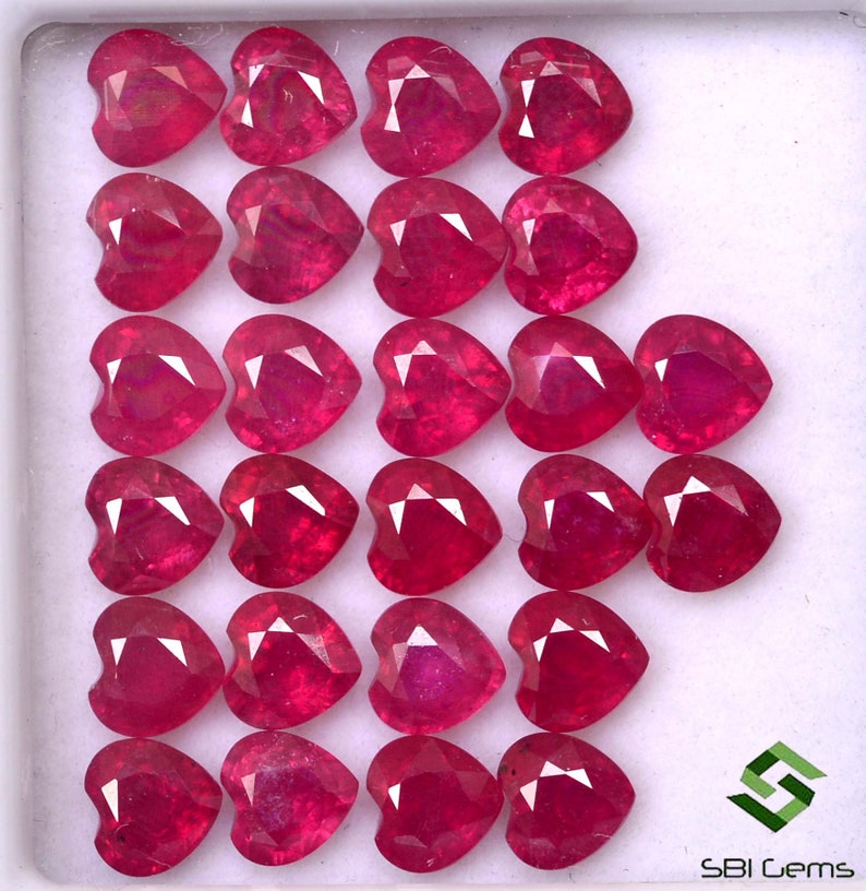 5 Mm Natural Ruby Heart Shape Lot 26 Pcs 19.91 Cts Calibrated - Etsy