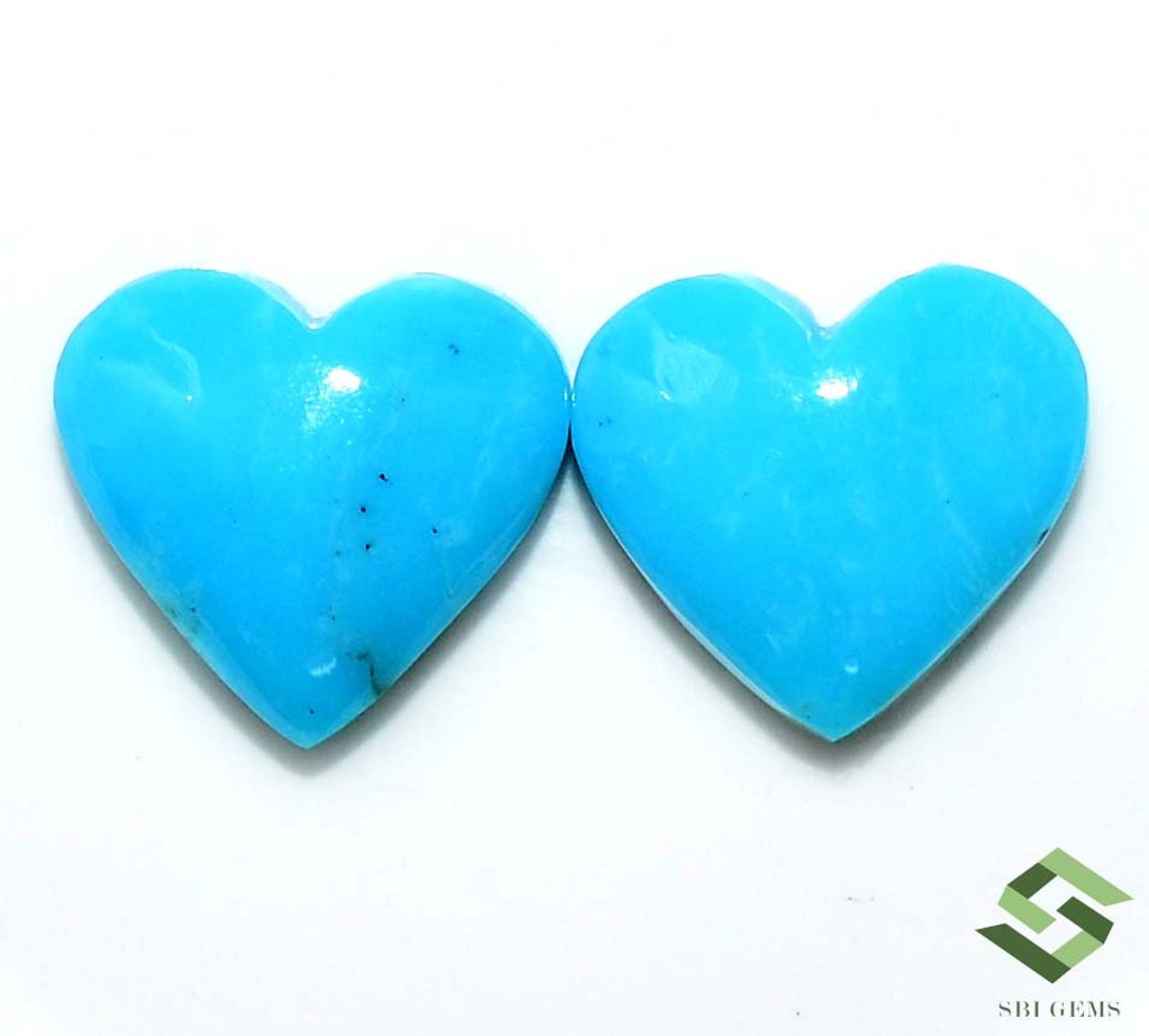 10x10 Mm Natural Sleeping Beauty Turquoise Heart Shape Cabochon 2 ...