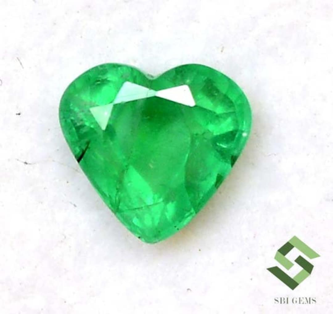 6.50x6.50 Mm Natural Emerald Heart Shape Cut 3 Quality Pcs Untreated ...