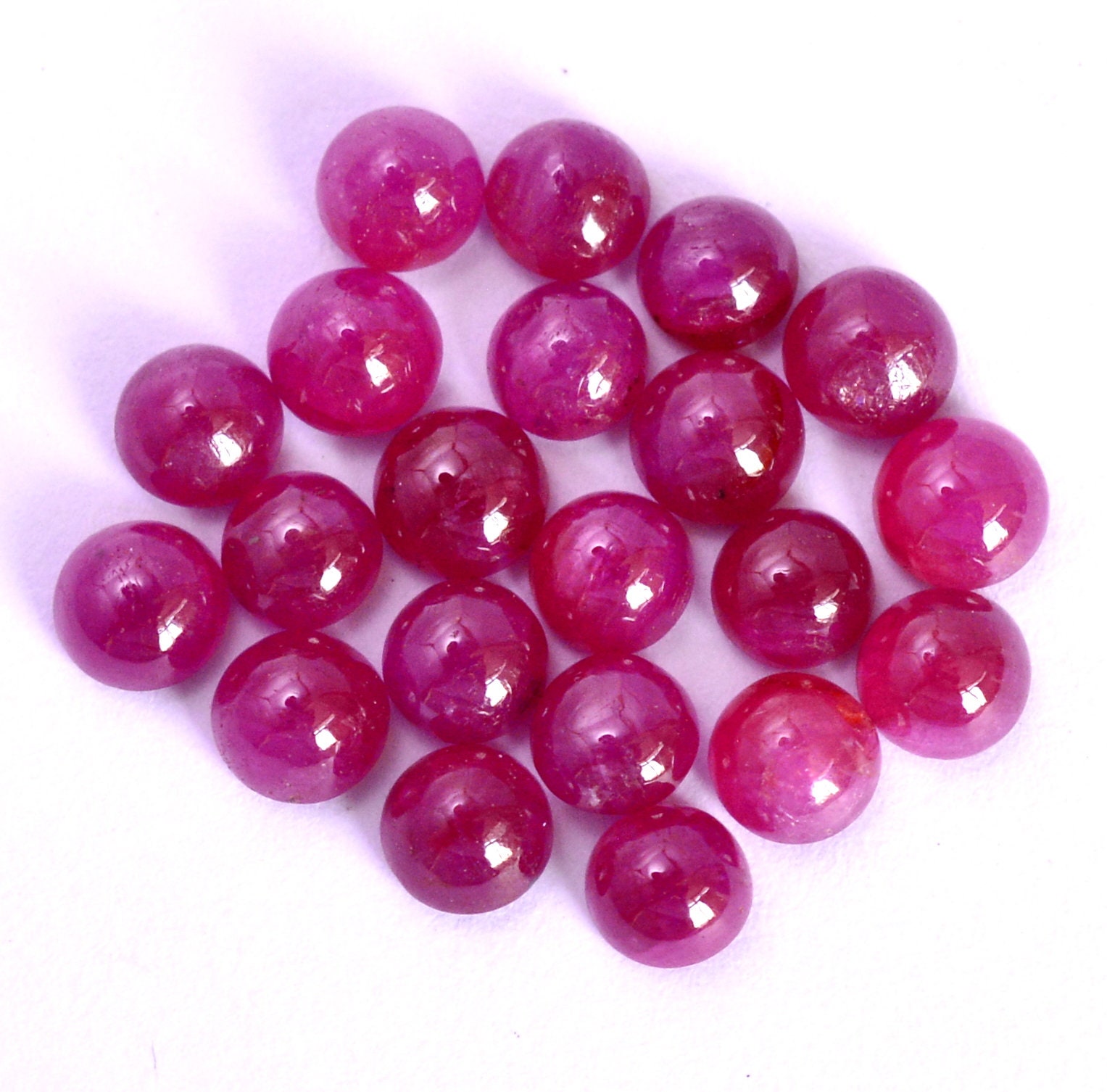 3 4 mm Natural Ruby Round Cabochon Lot 10 Pcs Calibrated Deep | Etsy