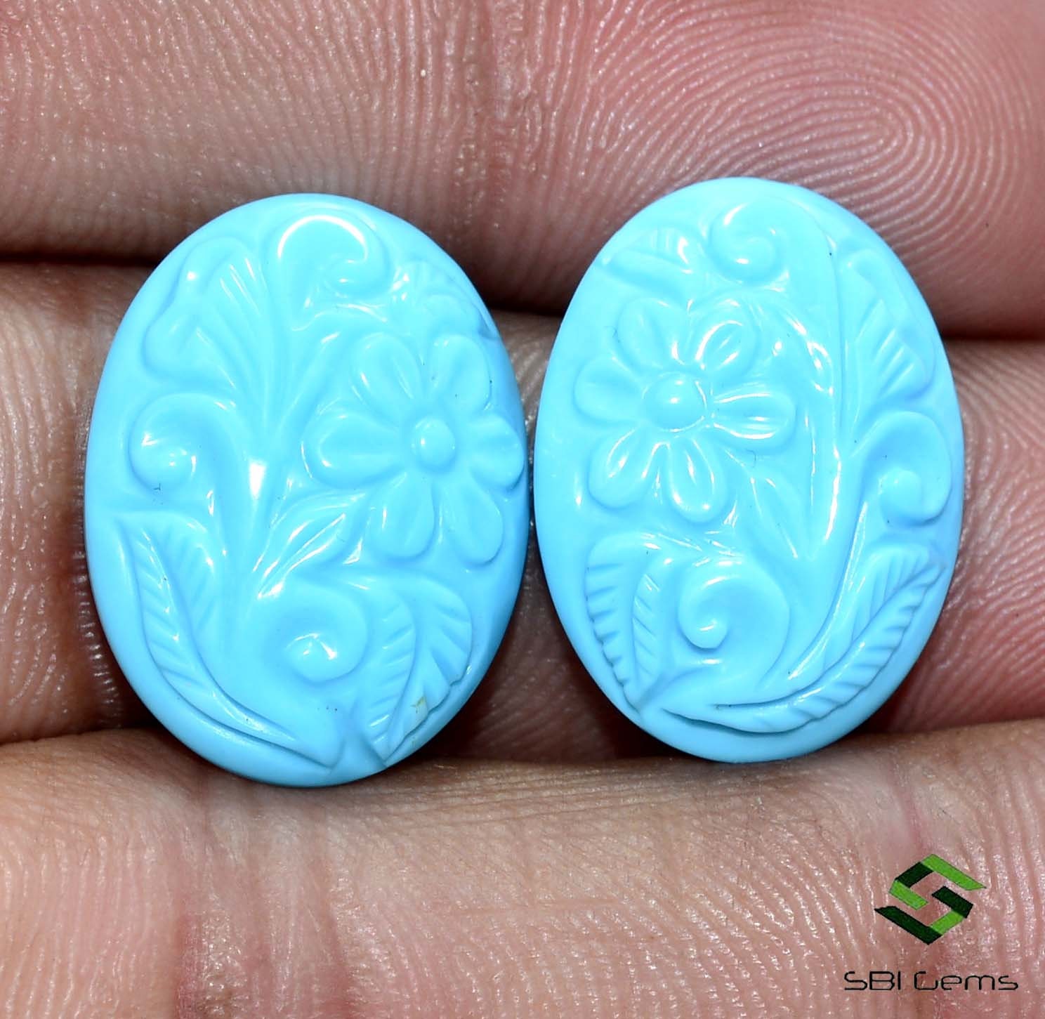 20x15 Mm Certified Natural Turquoise Hand Made Carving Pair - Etsy