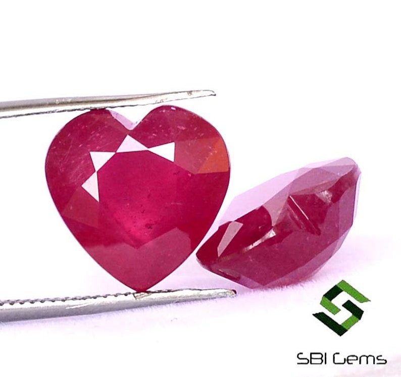 11x11 Mm Natural Ruby Heart Shape Cut 3 Quality Pair | Etsy