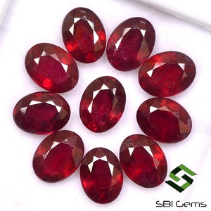Natural Ruby Oval Cut 8x6 Mm Lot 05 Pcs Deep Red Shade Calibrated Loose ...