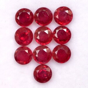 4 Mm Natural Ruby Round Cut Lot 10 Pcs 3.63 Cts Calibrated Faceted ...