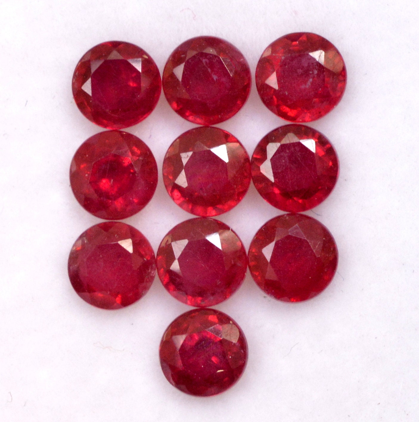 4 Mm Natural Ruby Round Cut Lot 10 Pcs 3.63 Cts Calibrated | Etsy