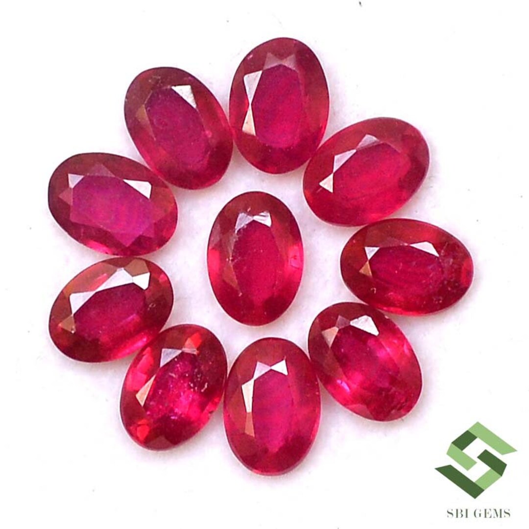 7x5mm Oval Cut Natural Ruby Lot: Loose Gemstones (10 Pcs) - Etsy