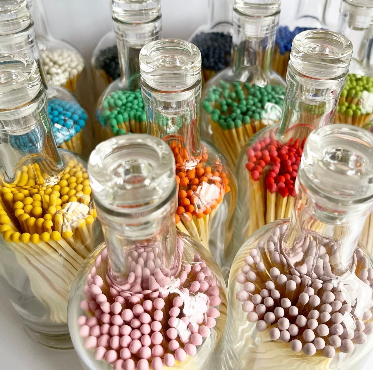 FANCYMATCHESUK Large Luxury Bottle of Coloured Matches, Candle Matches ...