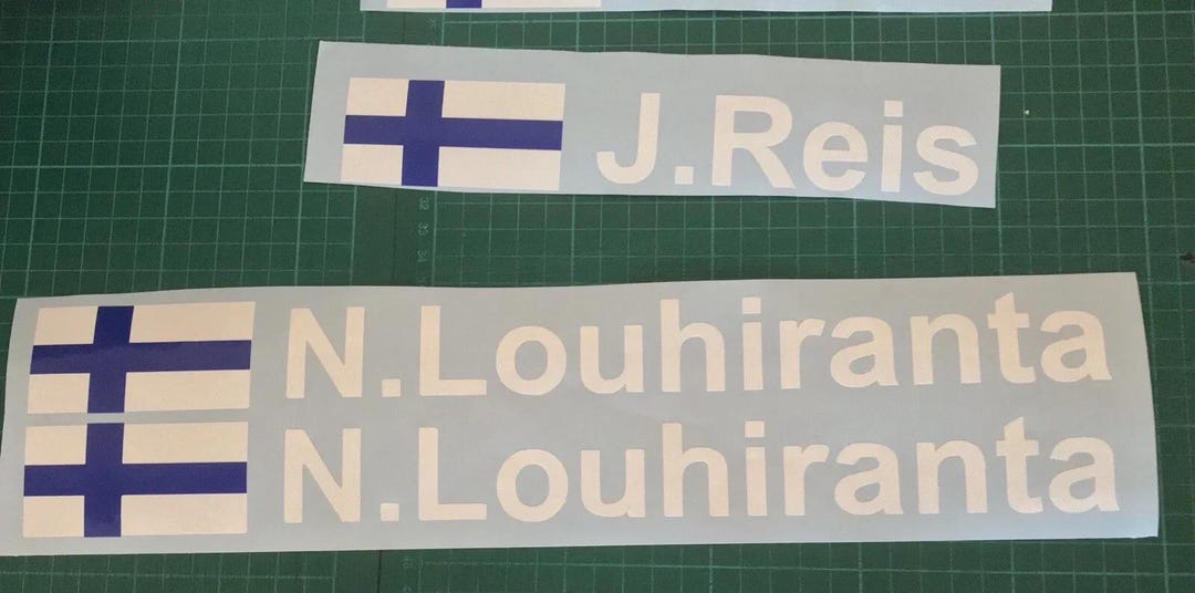 2 X Driver Name Stickers - Race Car Rally Motorsport Track Finland Flag ...
