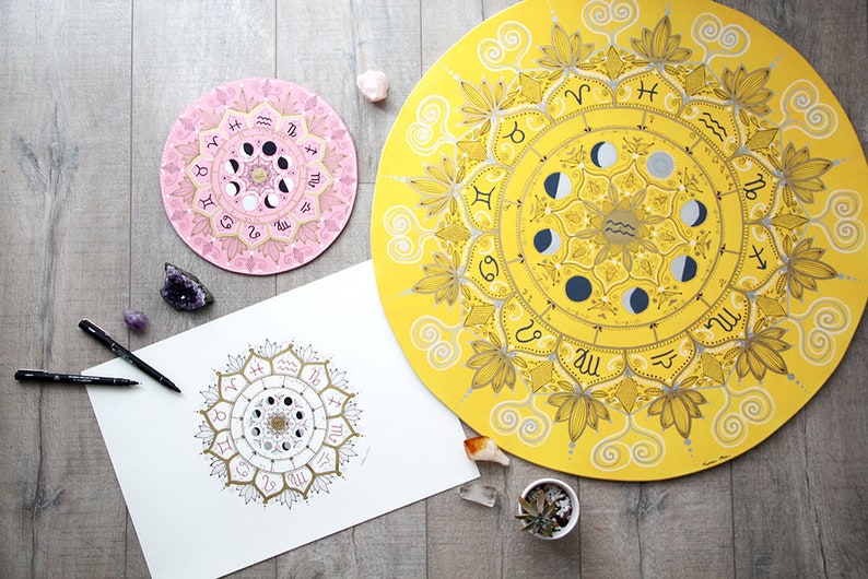 Astrology Natal Chart Mandala Fine Art Giclée - Etsy