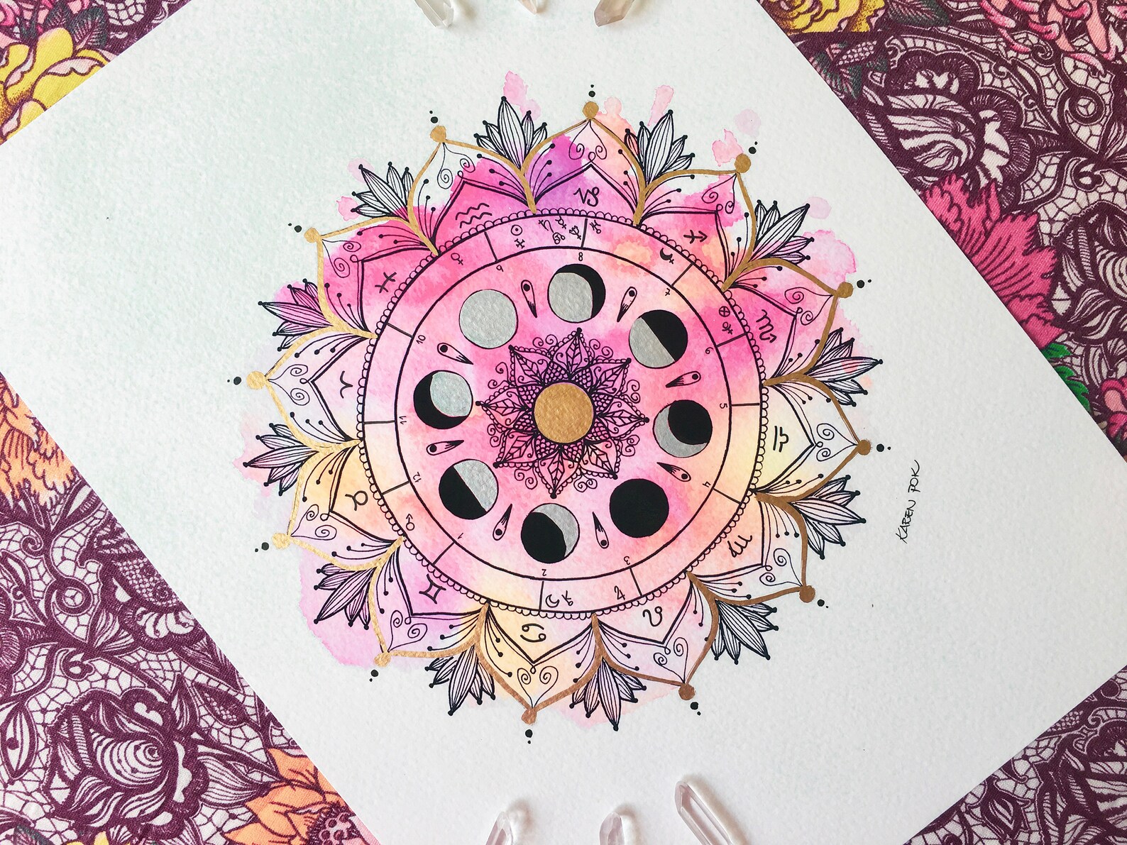 Astrology Natal Chart Mandala Fine Art Giclée - Etsy