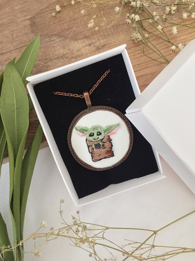 The Mandalorian Baby Yoda Soup Star Wars Cute Grogu Embroidered Jewelry ...