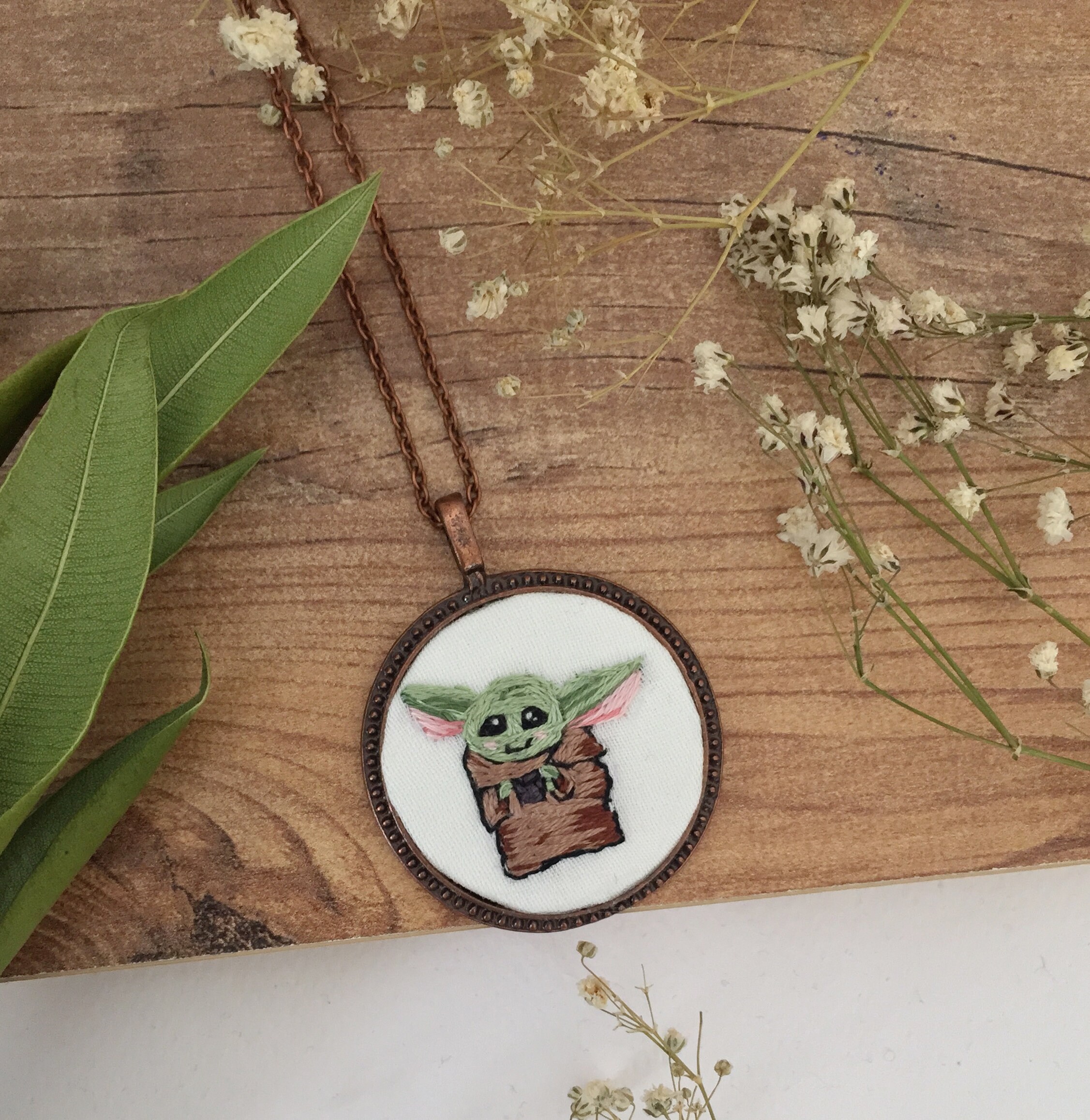 The Mandalorian Baby Yoda Soup Star Wars Cute Grogu Embroidered Jewelry ...