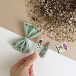 Water Green Color Beauty Hairklips Hairpin Set Embroidered Hair Bow ...