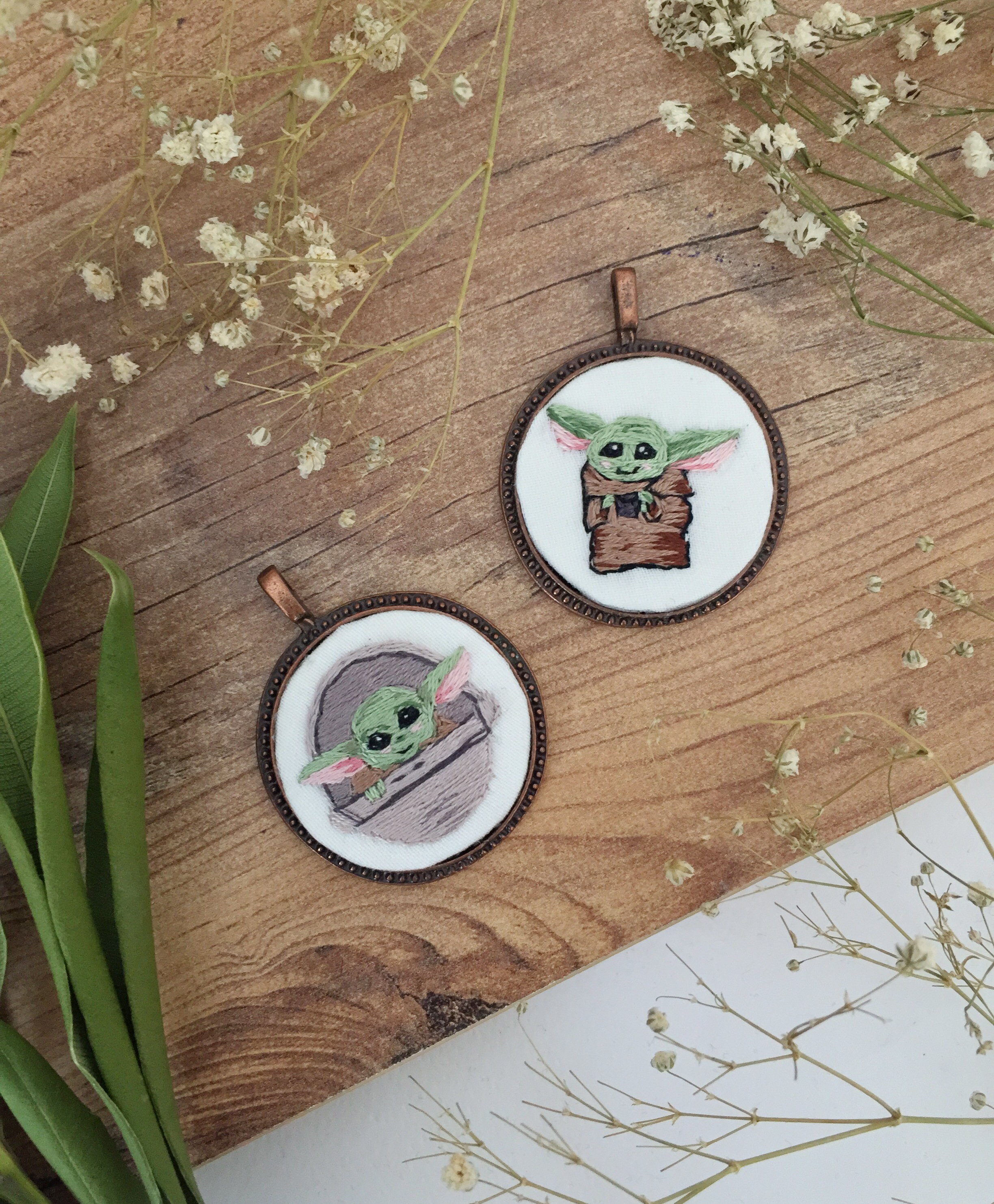 The Mandalorian Baby Yoda Soup Star Wars Cute Grogu Embroidered Jewelry ...