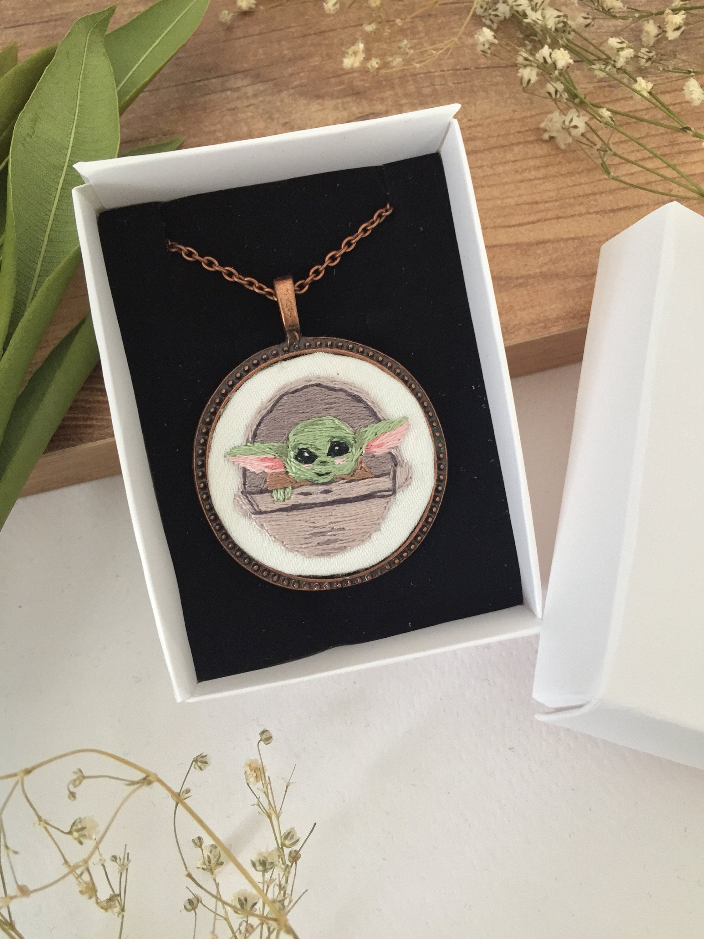 The Mandalorian Baby Yoda Soup Star Wars Cute Grogu Embroidered Jewelry ...