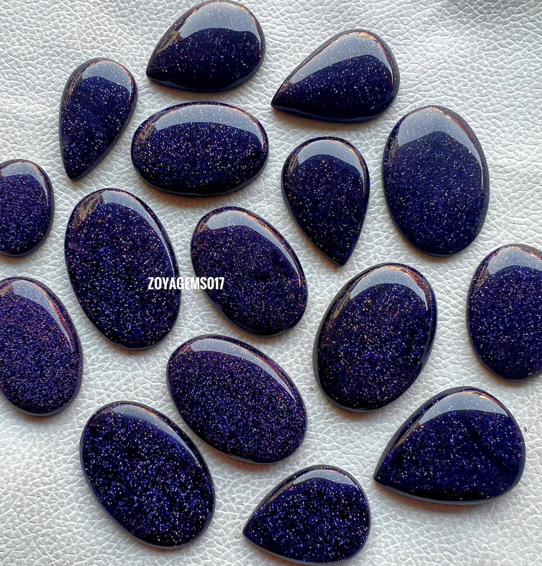 100% Natural Blue Sandstone/goldstone Gemstone Cabochon Goldstone ...