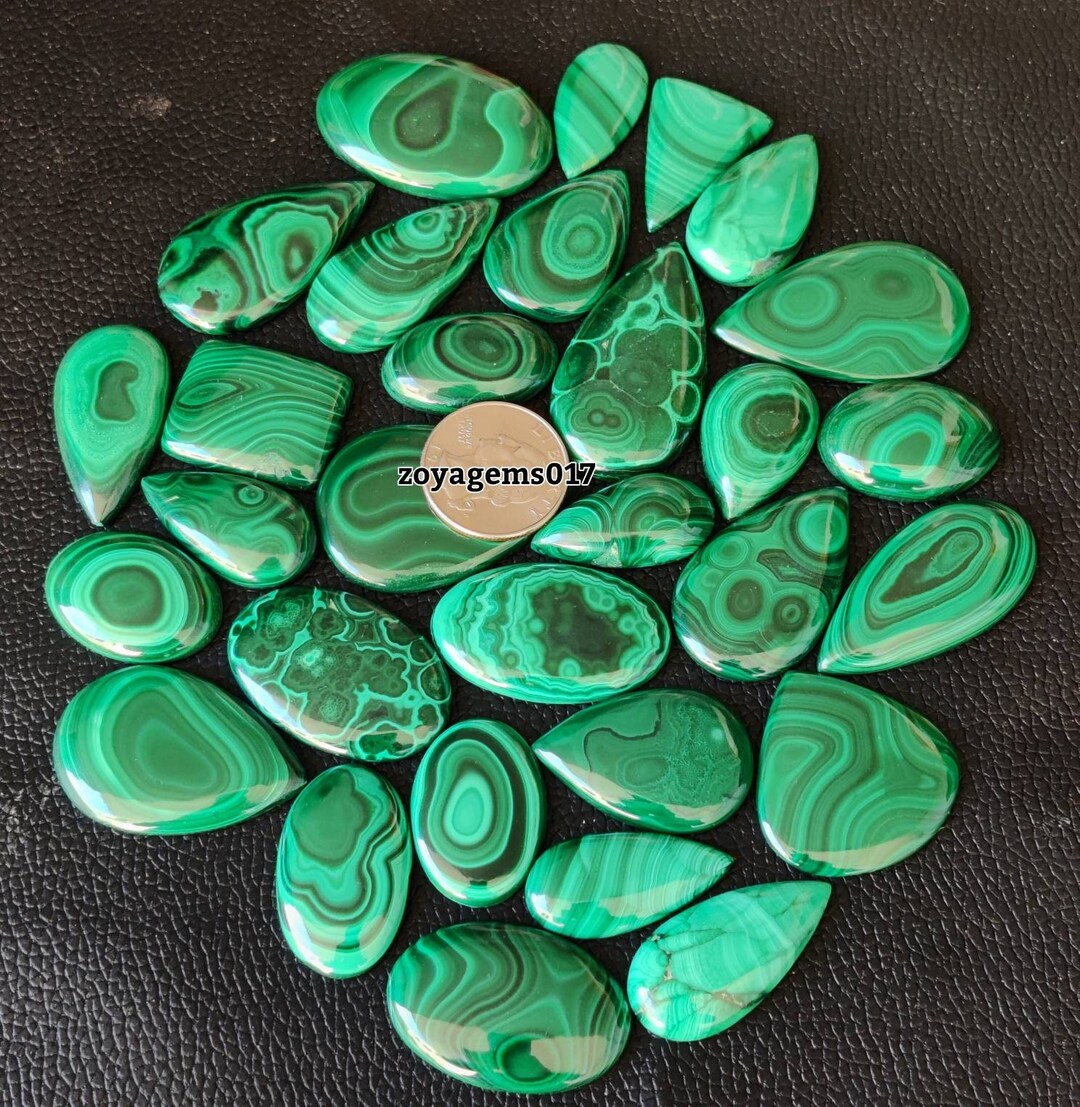 Malachite Cabochon Different Shapes and Sizes for Making Jewelry ...