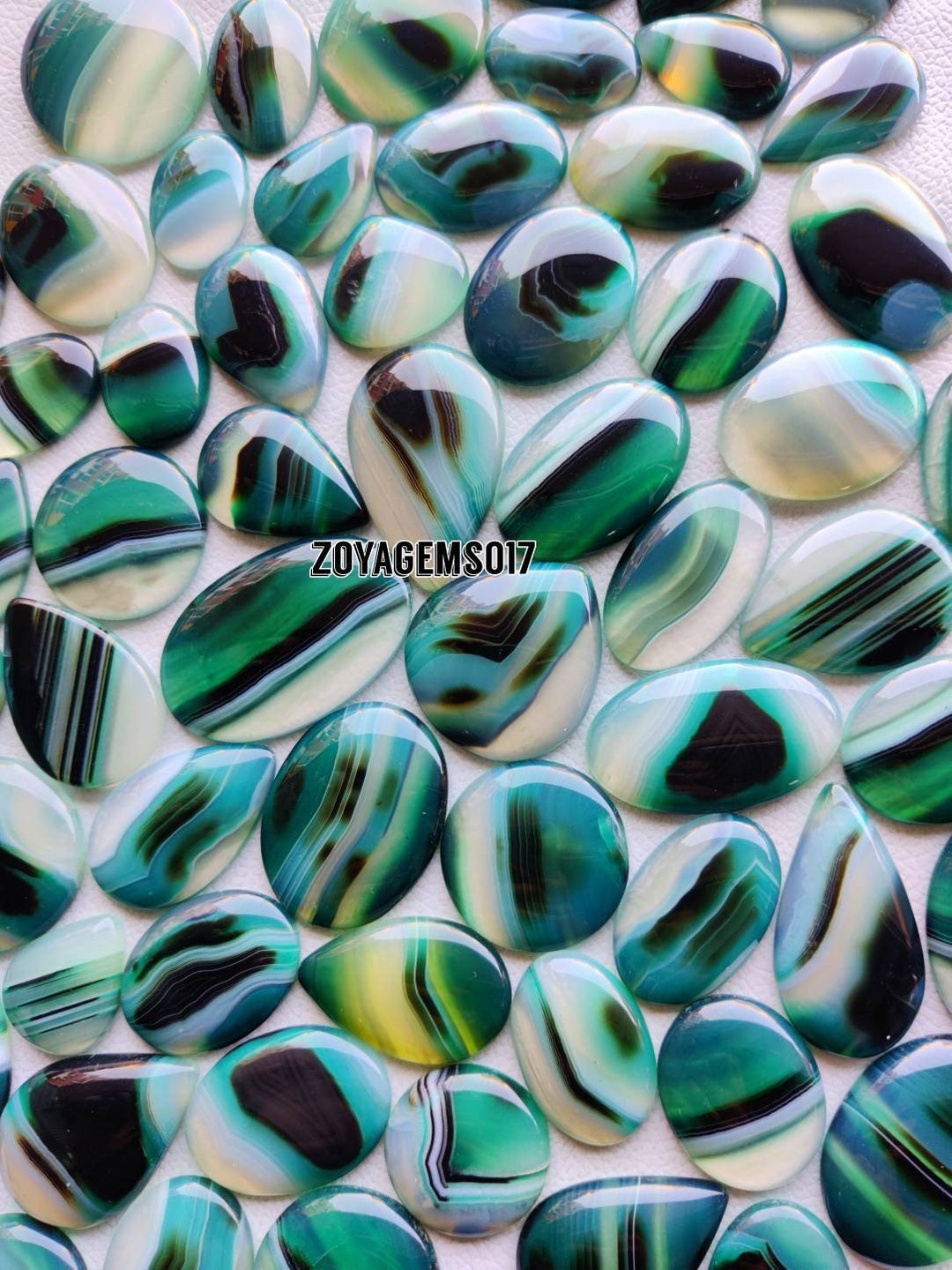 Green Banded Agate Green Banded Agate Gemstone _ Banded Agate Jewellery ...