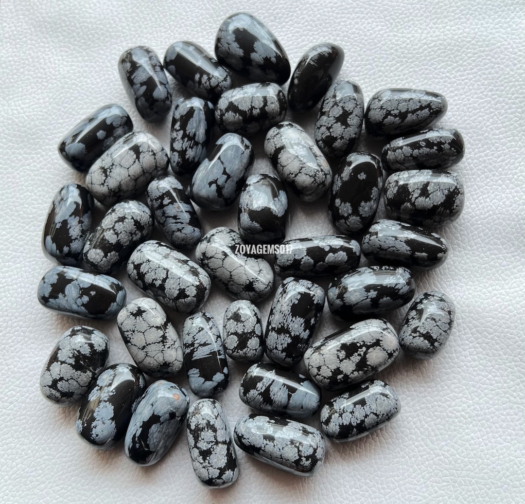 Tumbled Snowflake Obsidian Stone: Polished Crystal (20-40mm) - Etsy