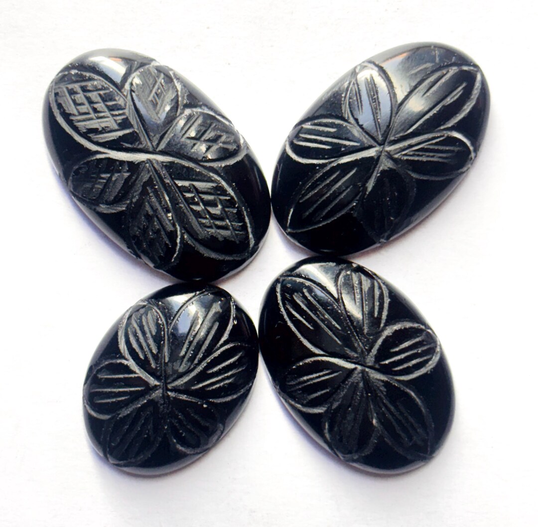 Top Quality Black Obsidian Carving Cabochon-black Obsidian Jewelry ...