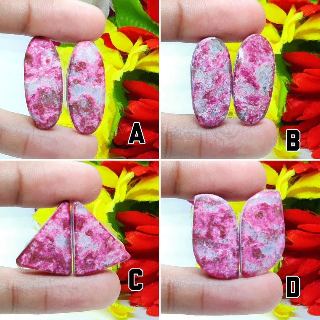 PINK THULITE PAIRS - Etsy