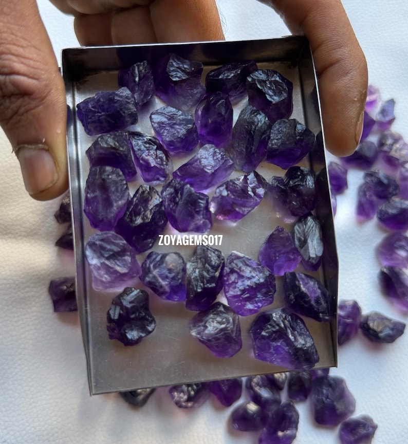 Raw Amethyst Chunks Gemstone- Amethyst Crystals-amethyst Purple Stone ...