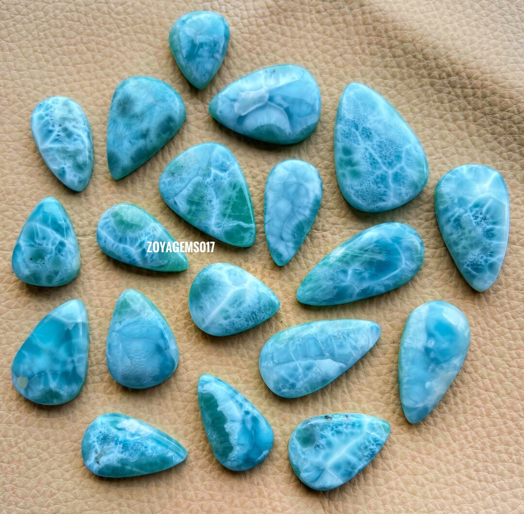 Larimar Cabochon Larimar Gemstone Larimar Ring Mix Shape Larimar-larimar Ring-larimar Pendnats ...
