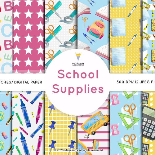 Back to School Digital Paper Pack Teacher Scrapbook Pages - Etsy