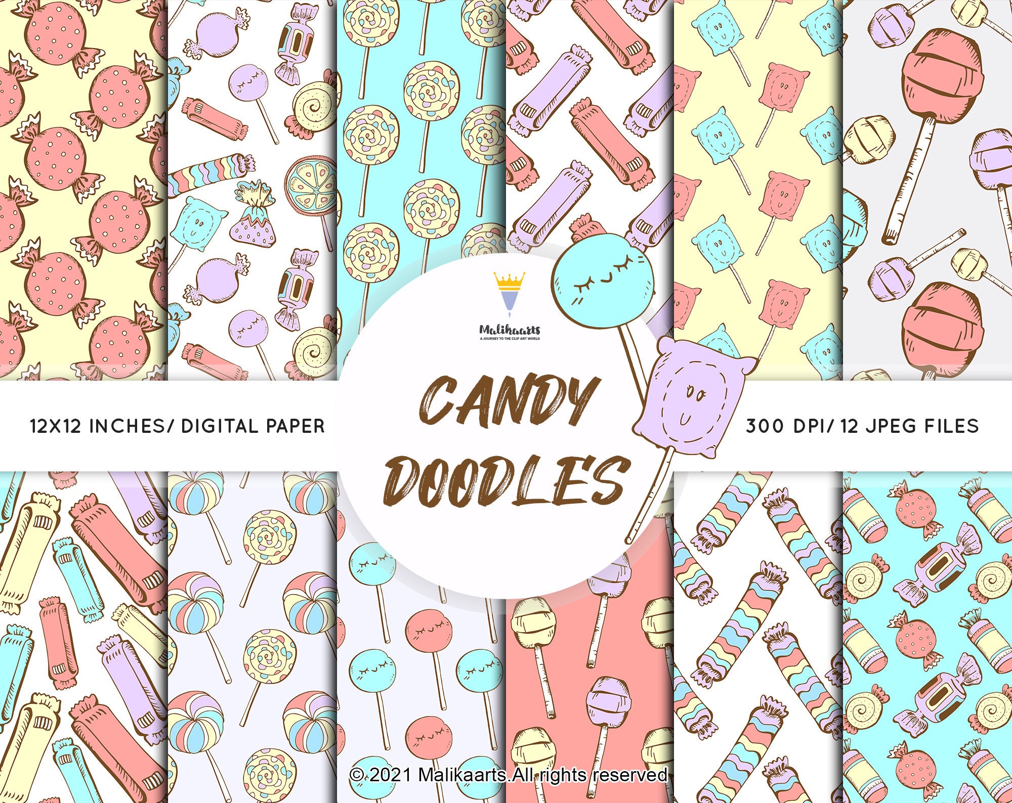 Materials lollipop digital paper birthday party theme Candy background ...