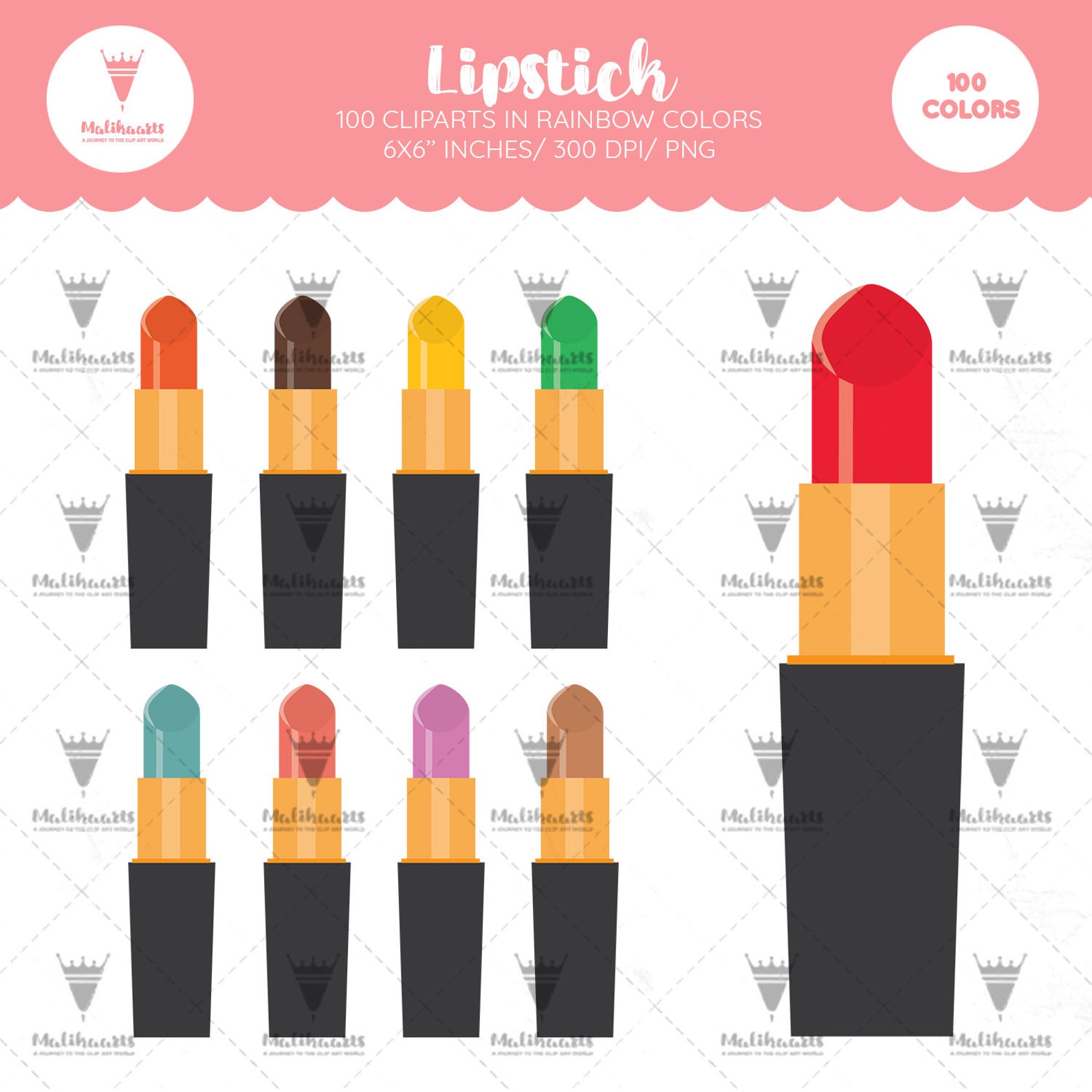 Lipstick Clipart Makeup Clipart Fashion Clipart Beauty - Etsy