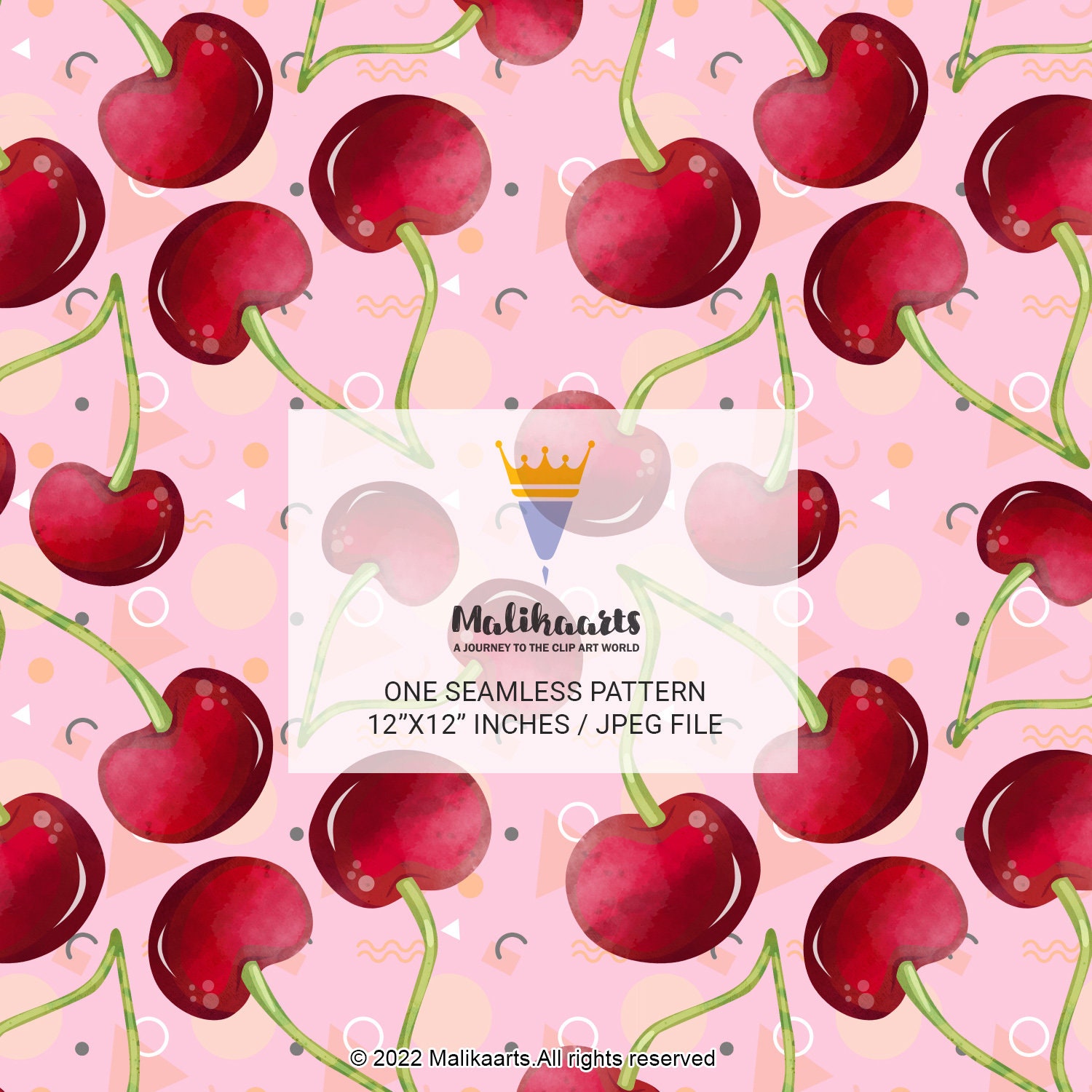 Summer papers Red cherry patterns Seamless patterns Watercolor paper ...