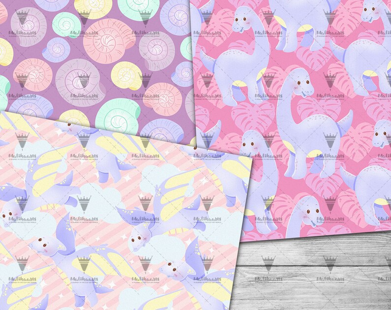 Dinosaur Digital Paper Dinosaurs Patterns Baby Dino for Kids - Etsy