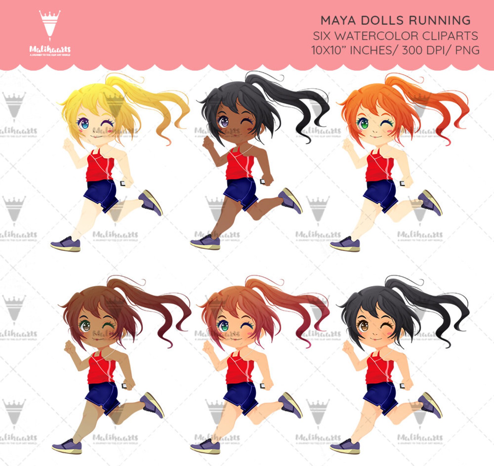 Running Clipart Sport Clipart Fitness Clipart Planner Girls | Etsy
