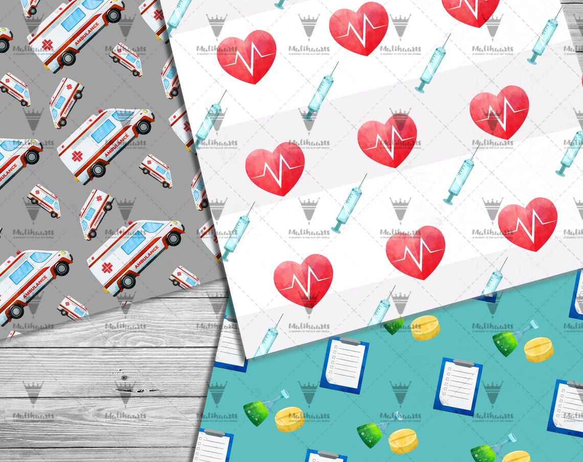 Medical Digital Paper Doctor Digital Paper Medical Patterns - Etsy