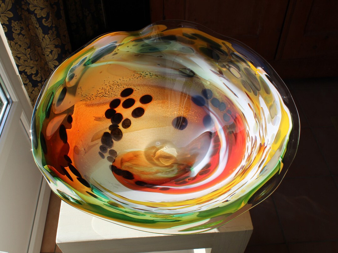 Johan De Vries Unica Blown Glass Bowl Turbulence - Etsy