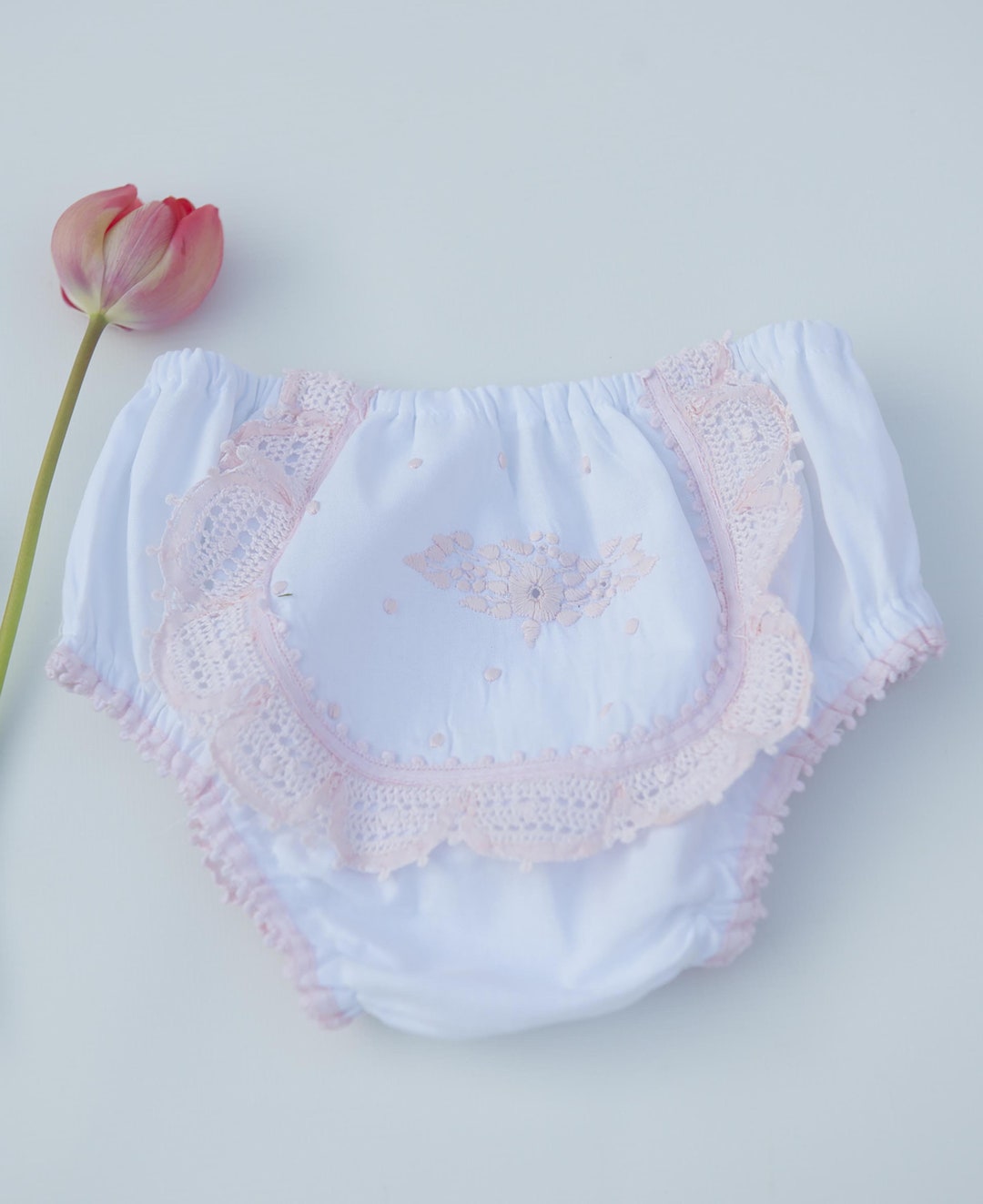 Girl Frilly Knickers Embellished With Handmade Lace Trims 100% Cotton ...