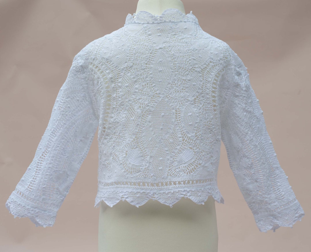 Flower Girl Bolero Jacket 100% Handmade Cotton Lace UK Stock - Etsy UK