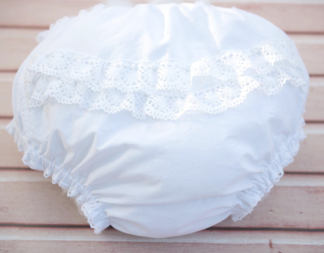 White Cotton Women Knickers Adorned With Lace Trims and Handmade Picots ...