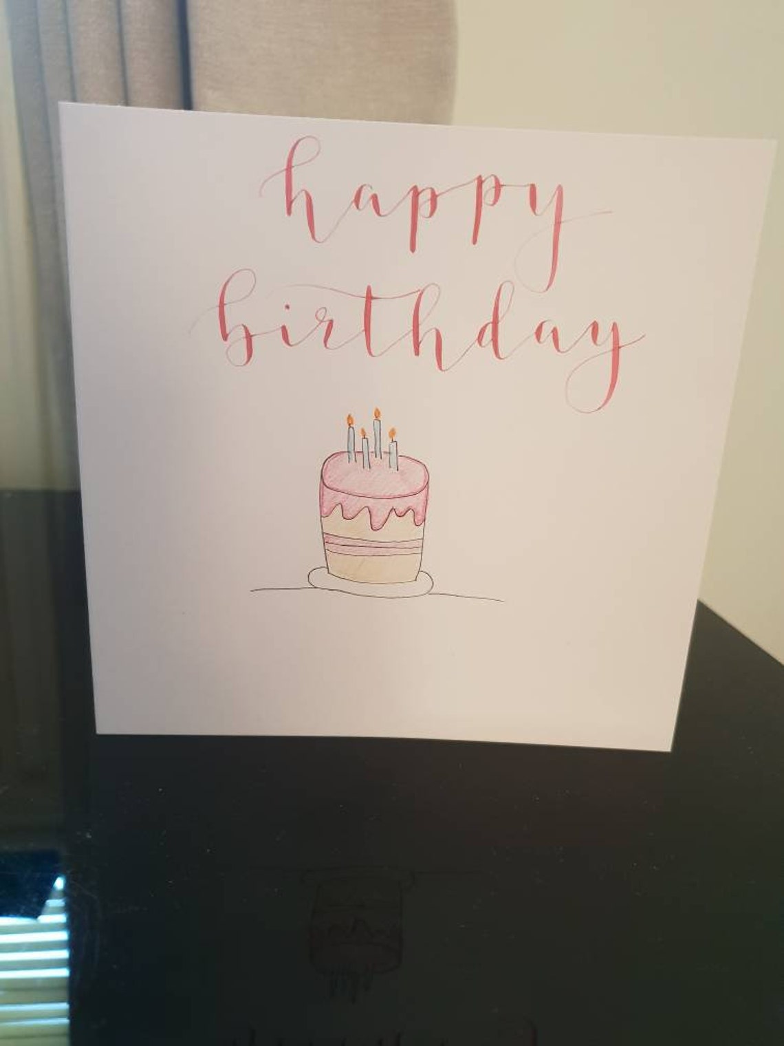 Handwritten calligraphy birthday card | Etsy