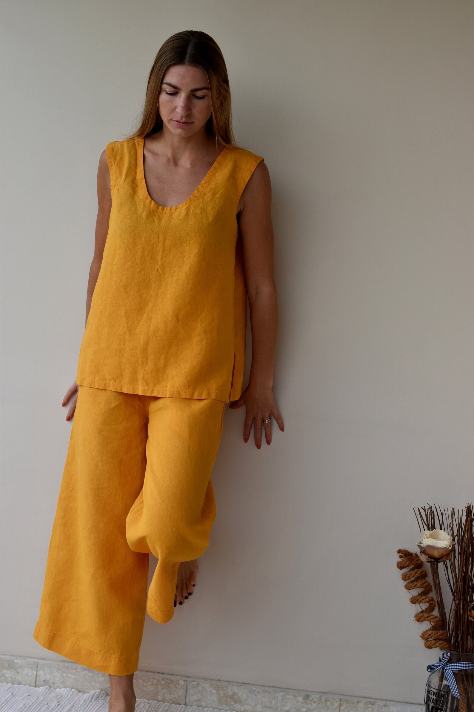 Linen HOME CLOTHES / Pajama Set Woman / Linen Pajama Set Linen - Etsy