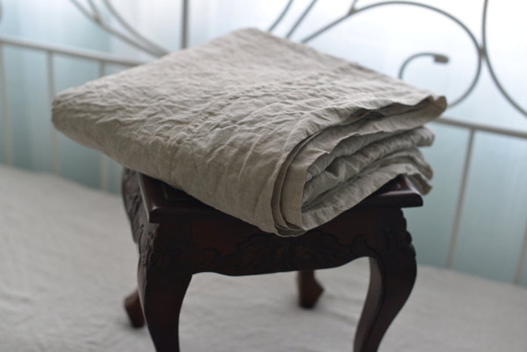 Linen FLAT SHEET 100% Flax Softened Sheet Twin Queen King Size Washed ...